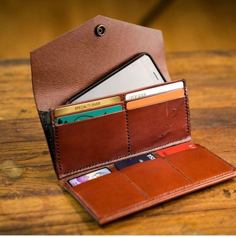 Leather Wallet With Checkbook Holder Wickett Annd Craig - Etsy