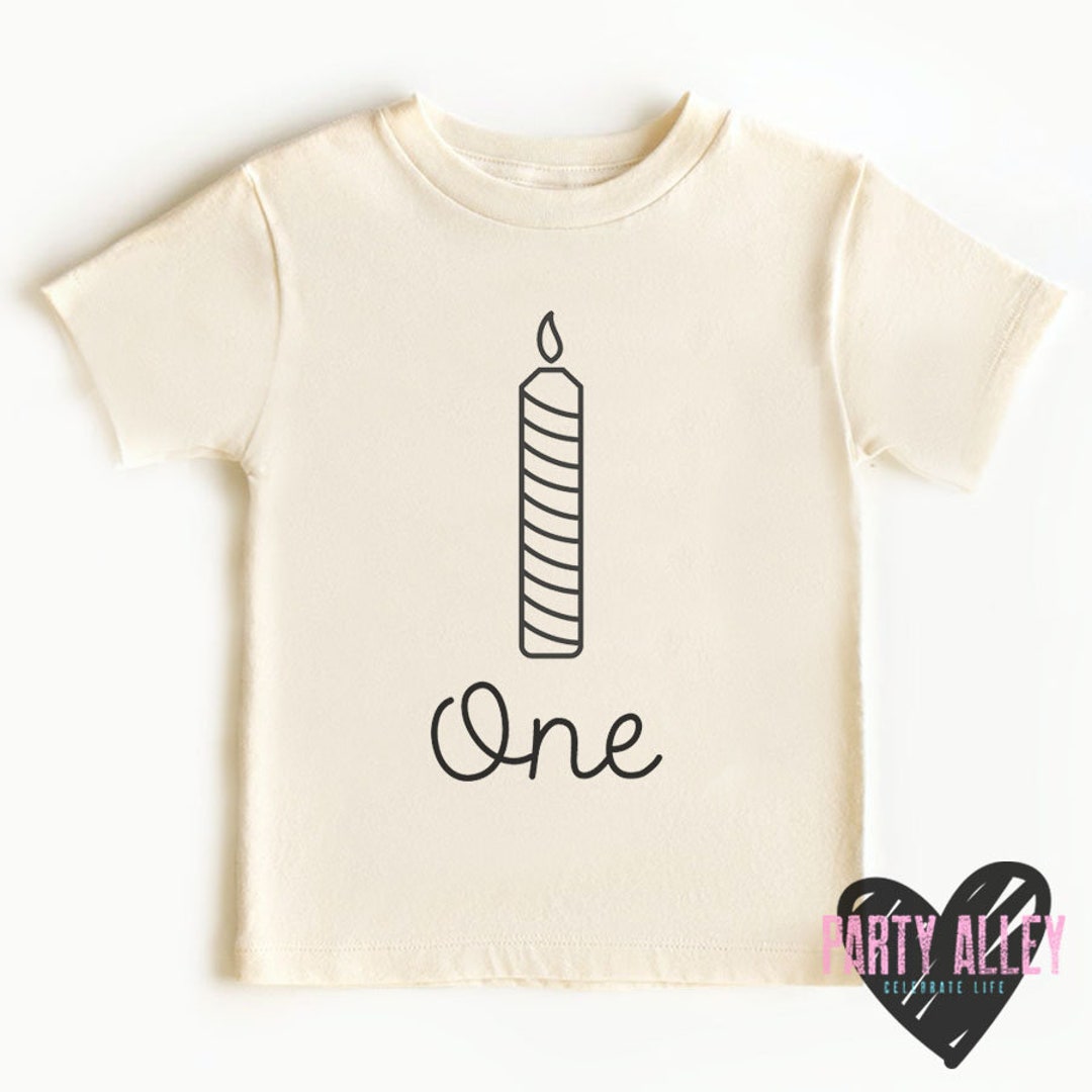 One Birthday Shirt Candle Birthday Shirt First Birthday T-shirt Kids ...
