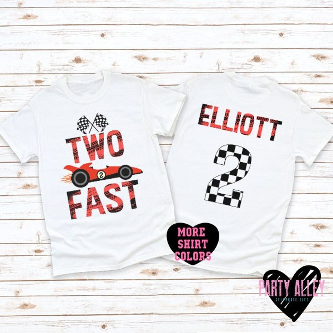 Two Fast Shirt 2nd Birthday Shirt Racing Theme Birthday Party Race Car ...