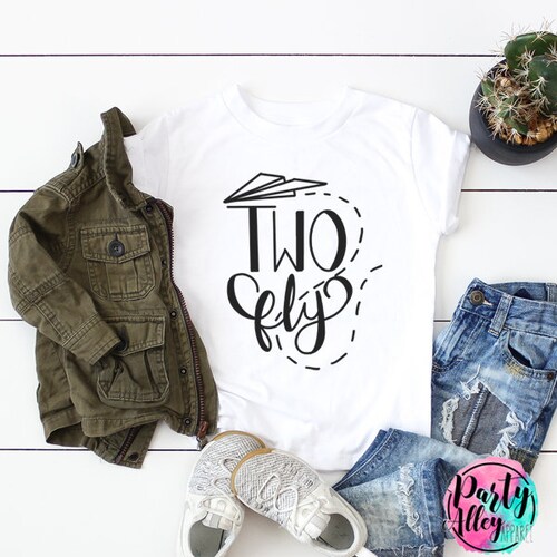 Two Fly Shirt 2nd Birthday Shirt Airplane Birthday Shirt - Etsy