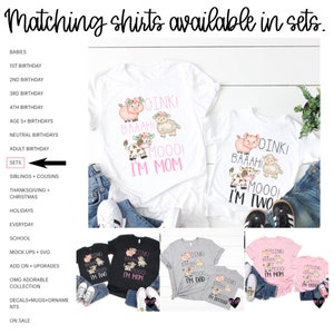 Oink Bah Moo I'm Two Shirt Farm Birthday Shirt Barn Animal Birthday T ...