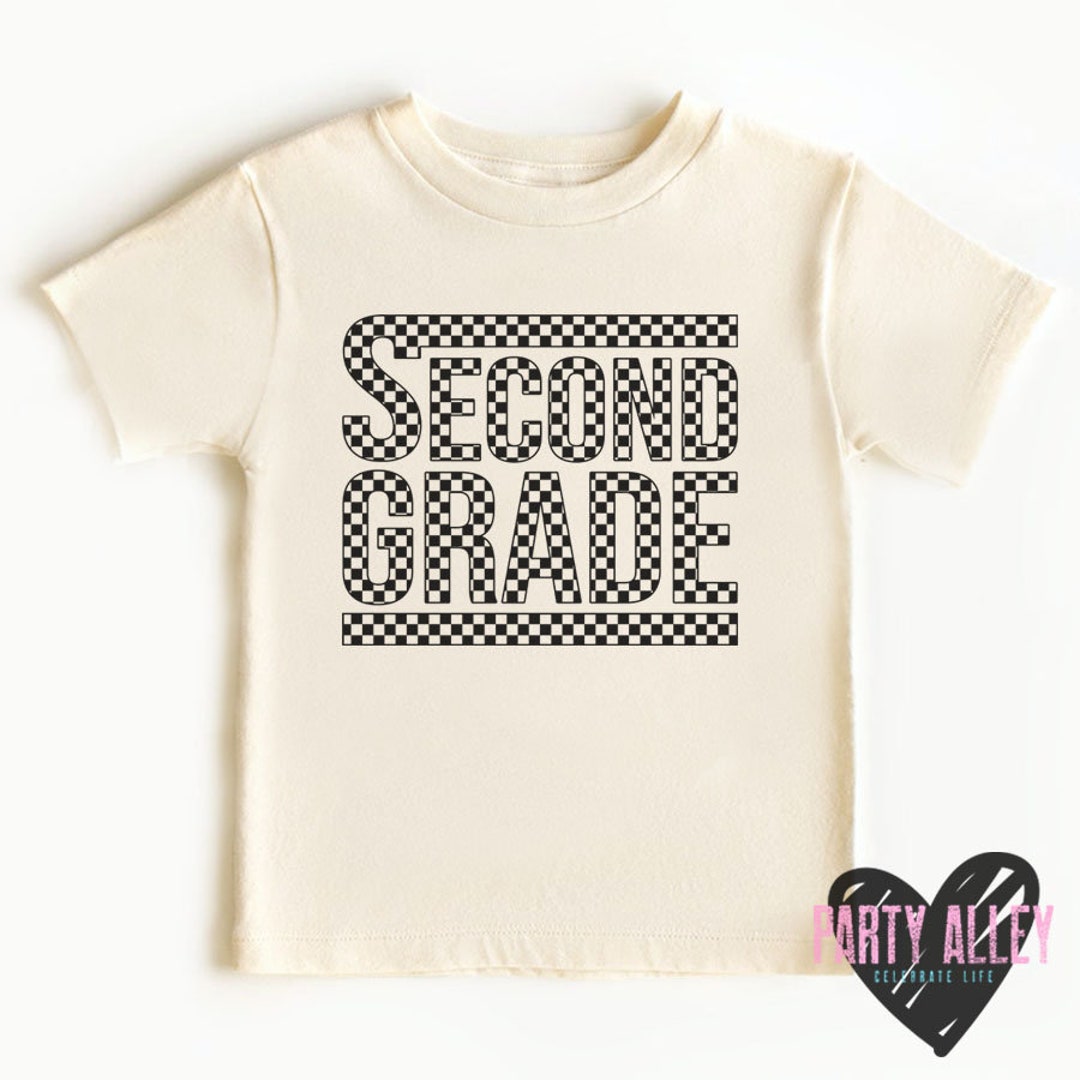 Checkered Second Grade Shirt First Day of School First Day Picture Girl ...