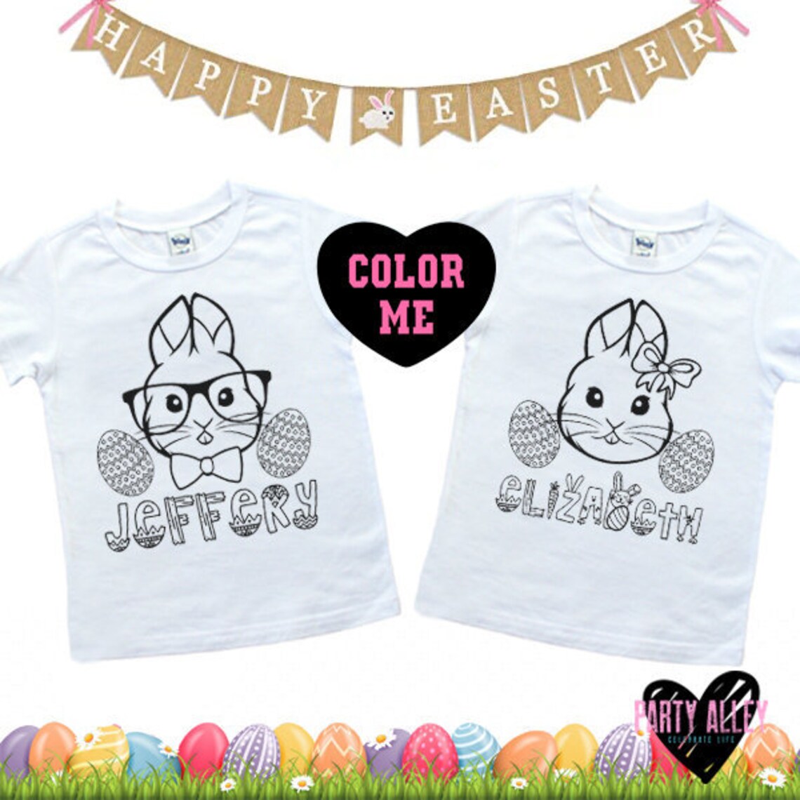 Personalized Easter Coloring Shirt Coloring Shirt Color Me - Etsy