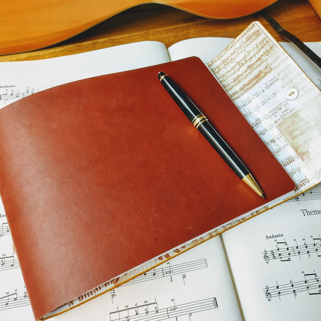 Leather Music Journal, Musician Songwriter Gift, Music Ledger ...