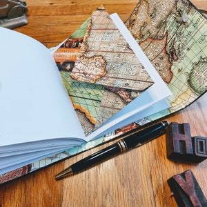 Travel Journal With Wrap Around Rustic Leather Cover and Map - Etsy UK