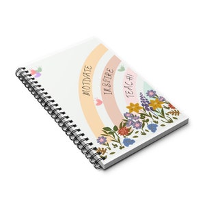 Personalised Teacher Gift Notebook Journal, Spiral Bound, Blank, Lined ...