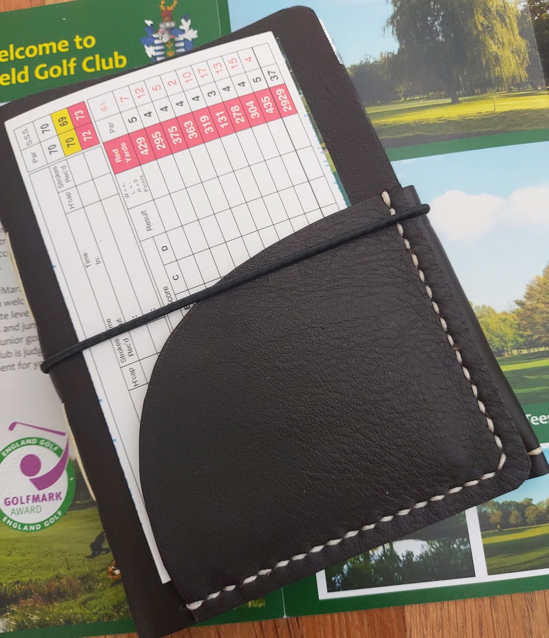 ONE ONLY Personalised Golf Gift for Dad, Leather Golf Score Tracker ...