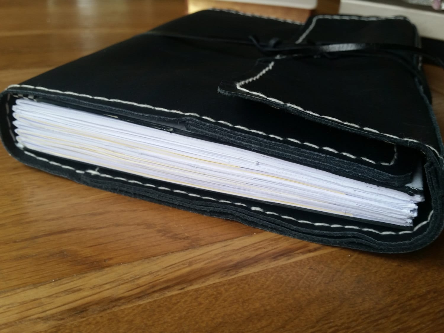 Hand Stitching to Leather Journal Edges ADD ON Contrast or - Etsy UK