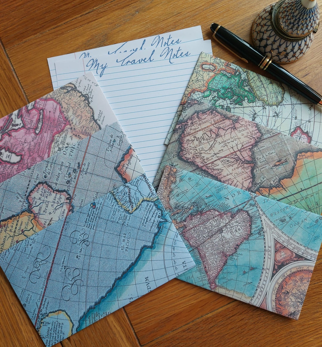 Vintage Map Envelopes: Travel Journal & Scrapbook (digital Download) - Etsy
