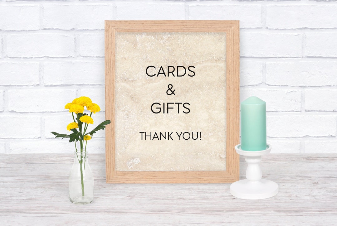 Travertine Sign, Cards and Gifts Sign Wedding, 8 X 10, Minimalist ...