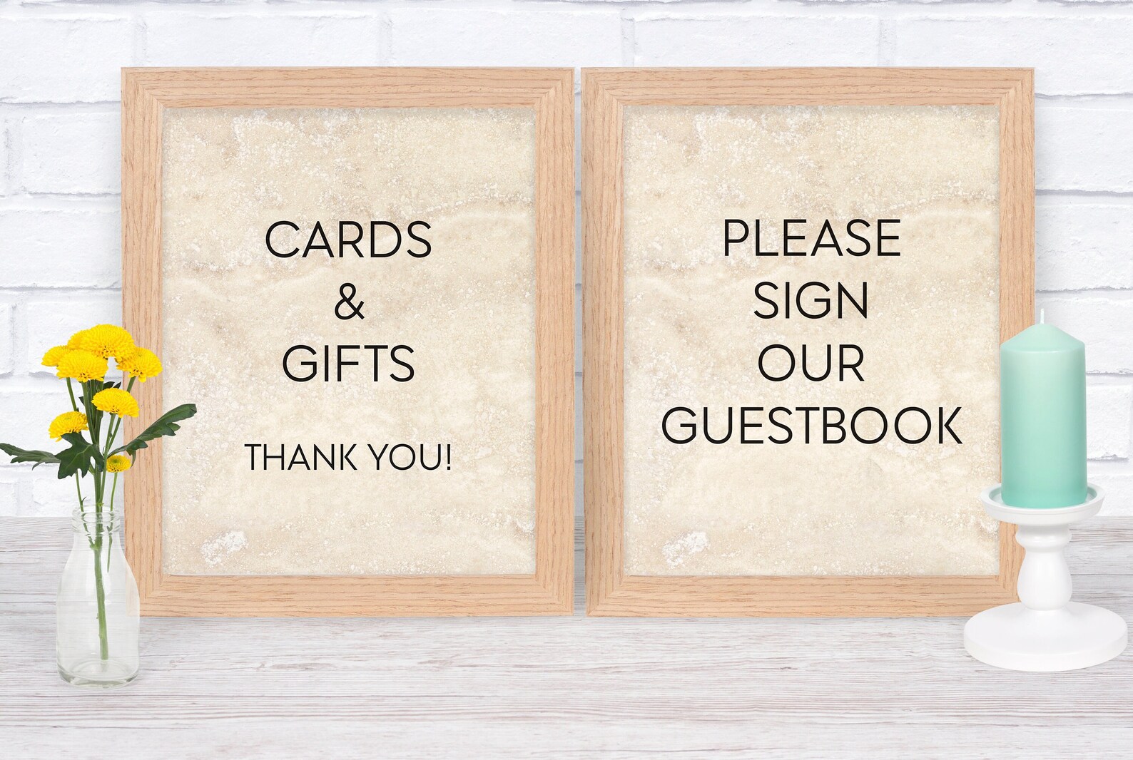 Wedding Sign Bundle, Travertine Sign, Cards and Gifts Sign Wedding, 8 X ...