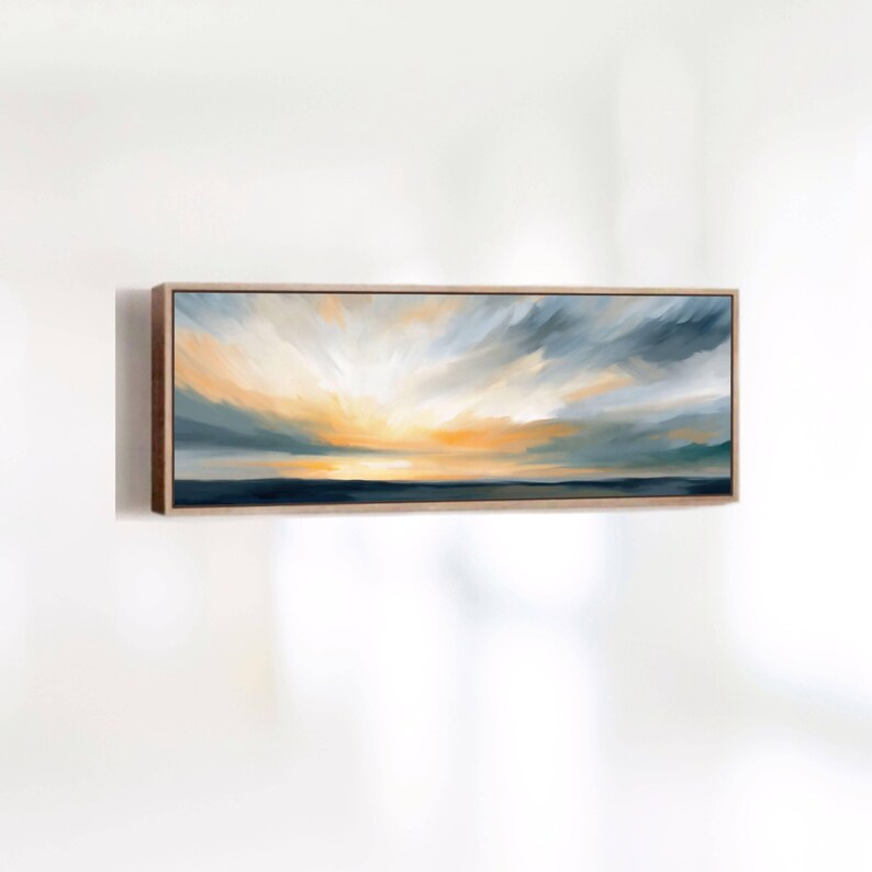 Abstract Sunset Print - Panoramic Canvas Art - Framed Landscape - Large ...