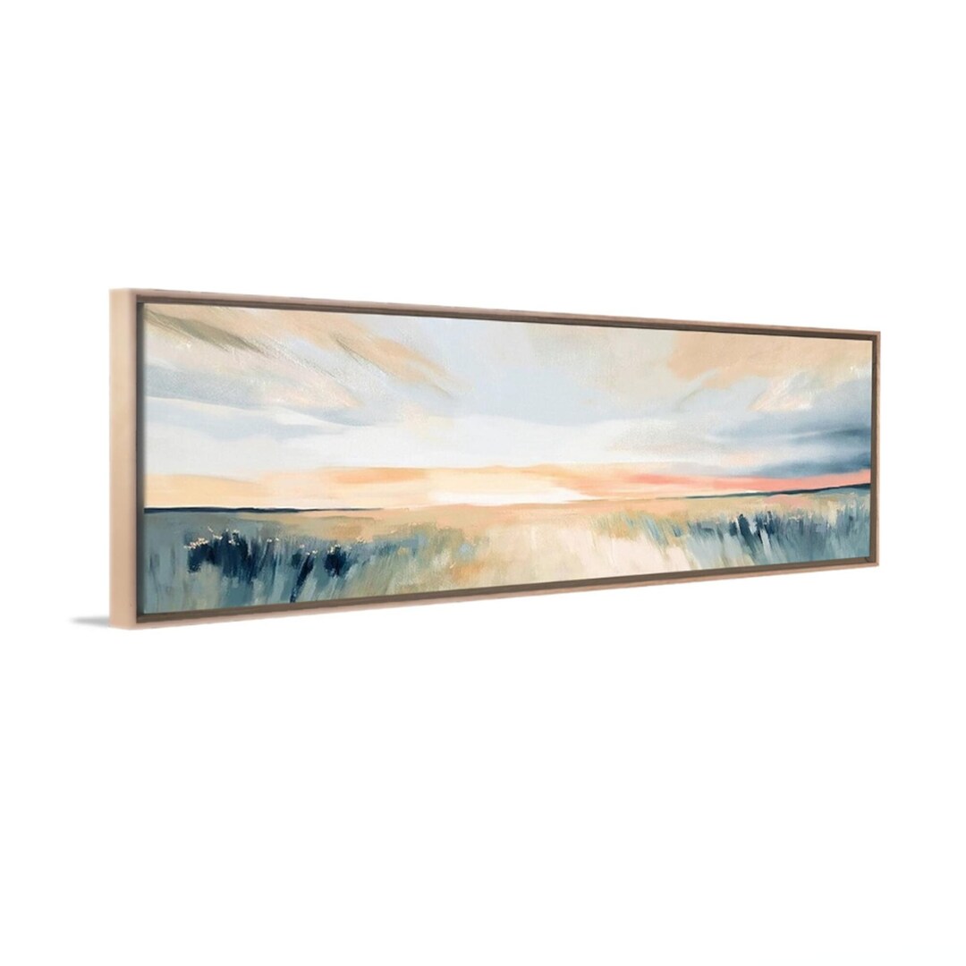 Panoramic Landscape Art, Long Horizontal Sunset Wall Art in Pastel ...