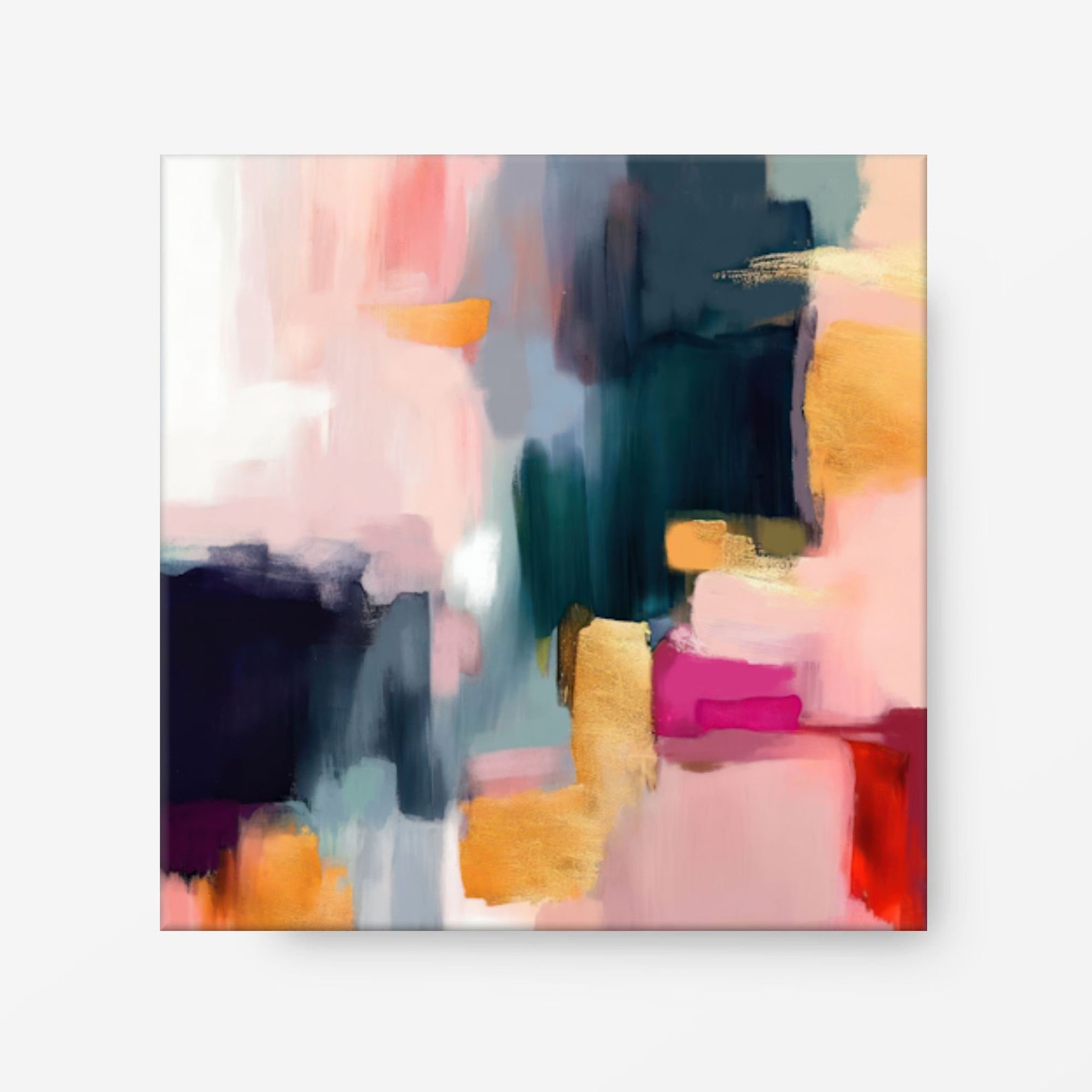 Abstract Print, Pink and Black Art, Modern Wall Decor, 30x30, 36x36 ...