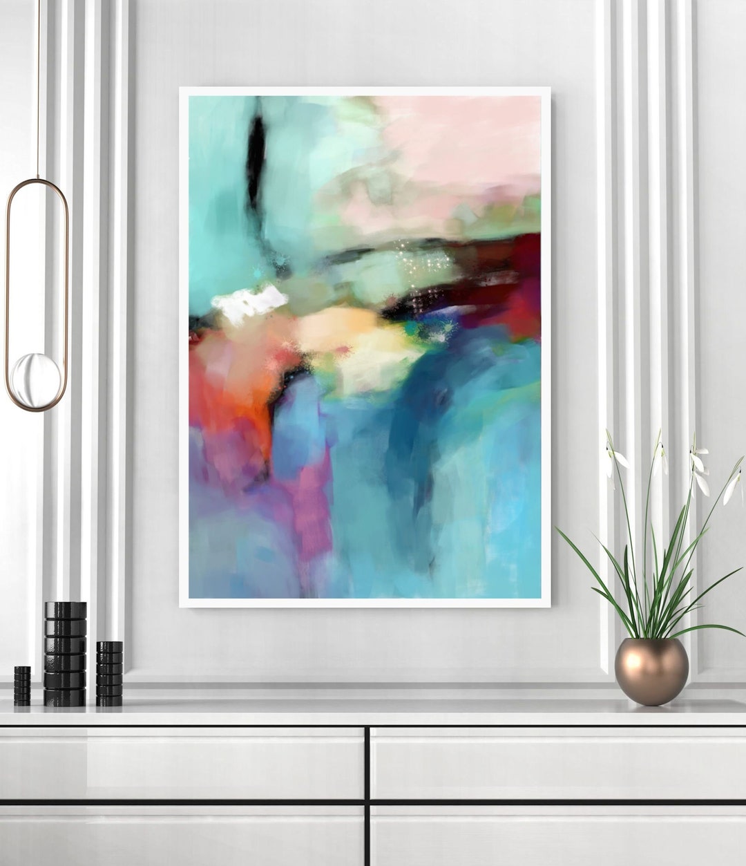 Oversized Wall Art, Vibrant Art Print, Extra Large Abstract Art ...