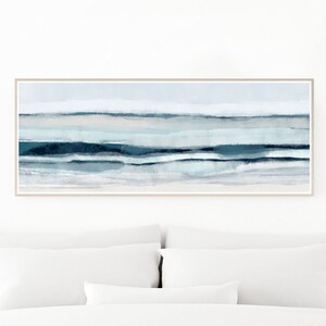 Long Horizontal Print, Abstract Seascape, Relaxing Bedroom Canvas Art ...