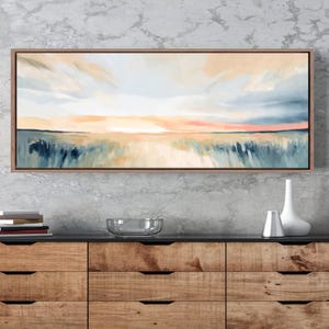 Panoramic Landscape Art, Long Horizontal Sunset Wall Art in Pastel ...