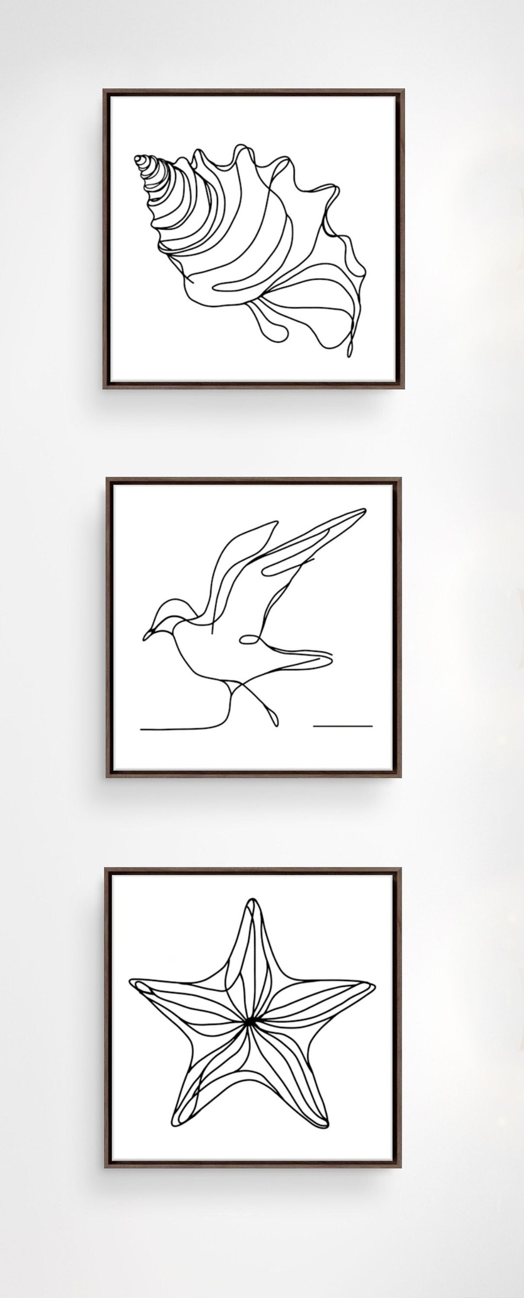 Coastal Vibes: Modern Line Art Set of 3, Minimalist Beach Decor - Etsy