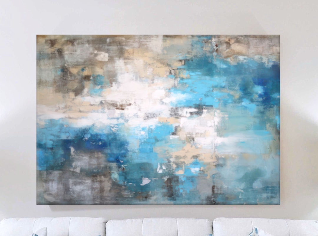 Blue Abstract Art, Large Print, 36x48'' Modern Wall Decor - Etsy