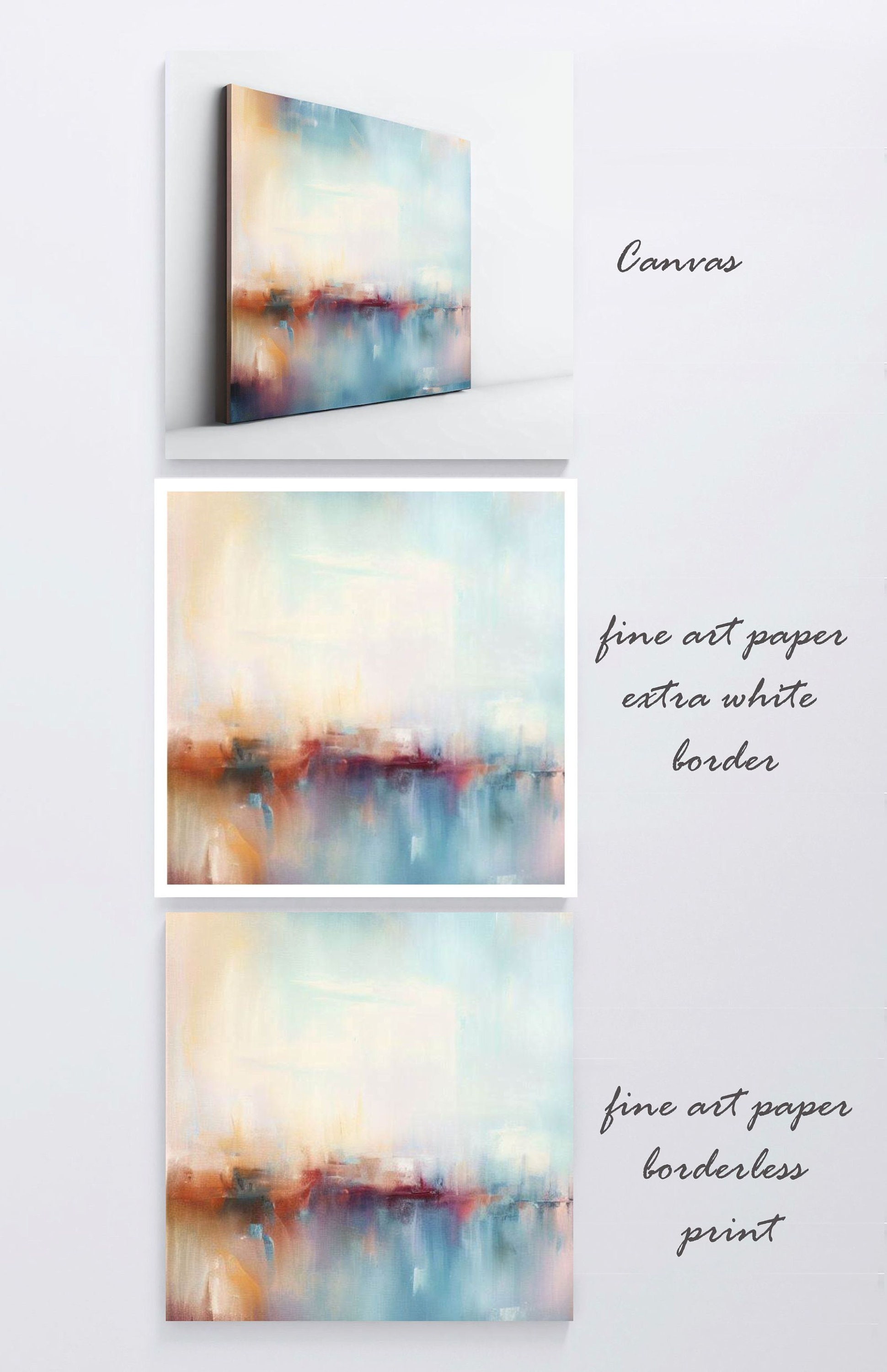 Neutral and Earth Tones Line Art, Extra Large Abstract Wall Art, Set of ...