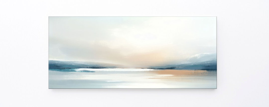 Long Horizontal Art Minimalist Landscape Modern Sunset Wall - Etsy