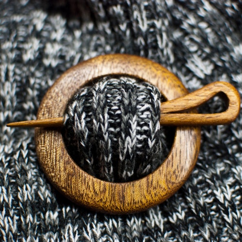 Wooden Shawl Pin Wood Brooch Wood Scarf Pin Women Gift - Etsy