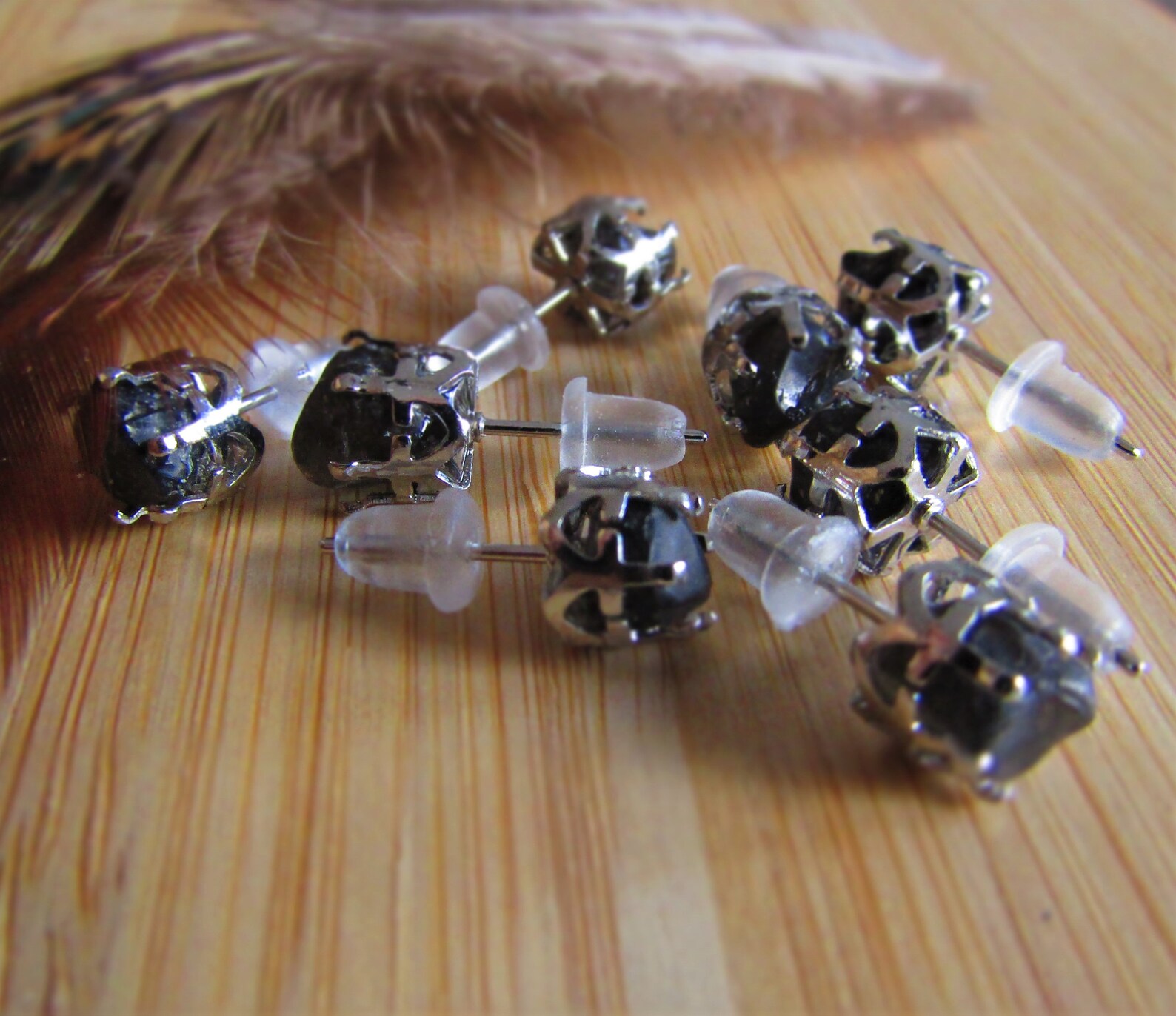 Beautiful Raw Obsidian Large Silver Stud - Etsy