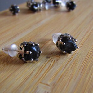 Beautiful Raw Obsidian Large Silver Stud - Etsy