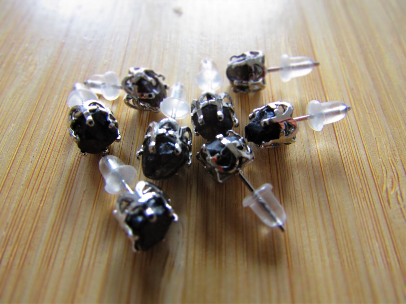 Beautiful Raw Obsidian Large Silver Stud - Etsy