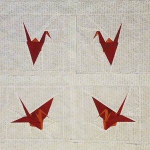 Origami Cranes FPP Foundation Paper Piecing Quilting Block Bundle- 4 ...