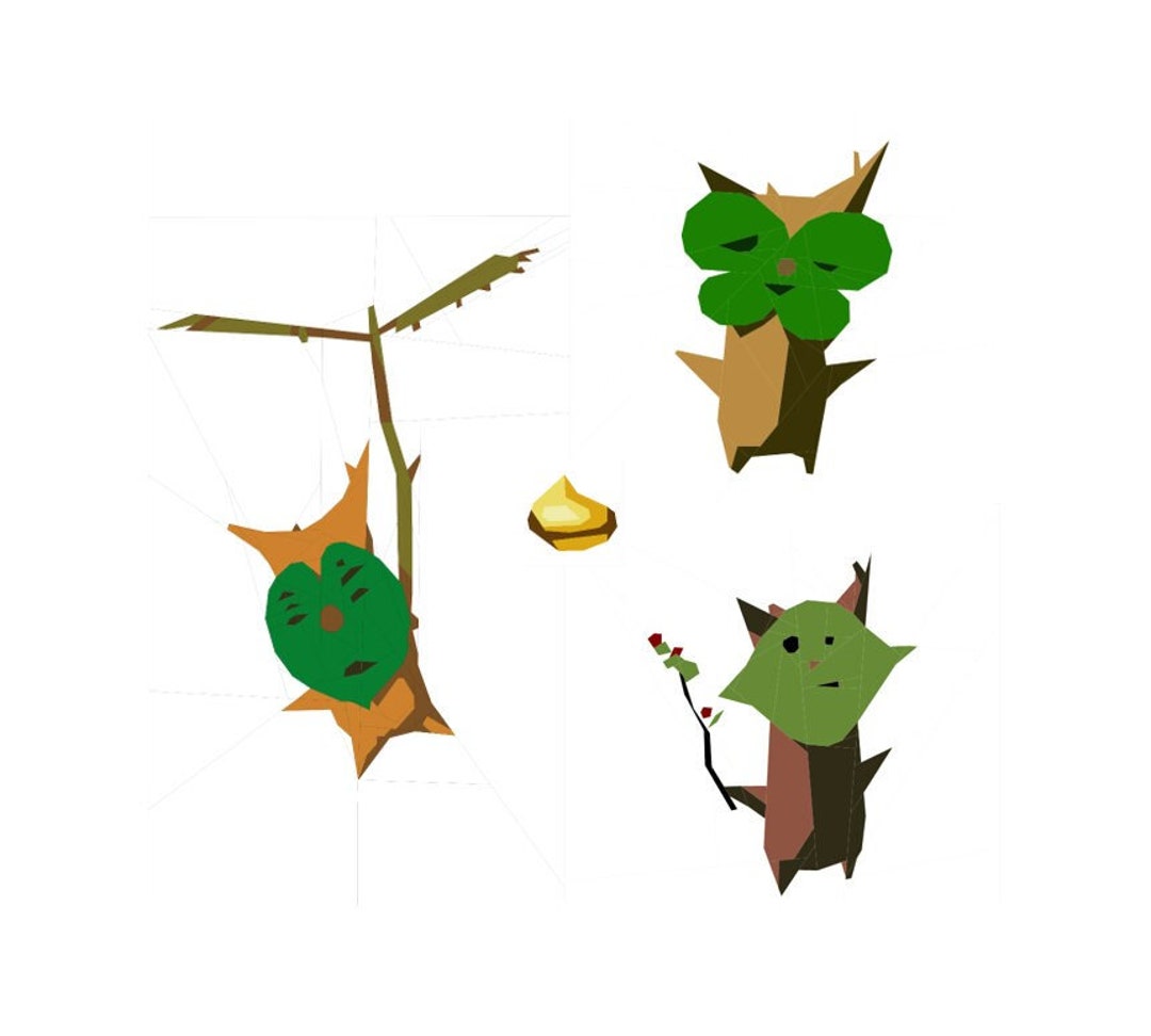 3x Forest Spirit (& Spirit Poop) FPP Foundation Paper Piecing Quilting ...