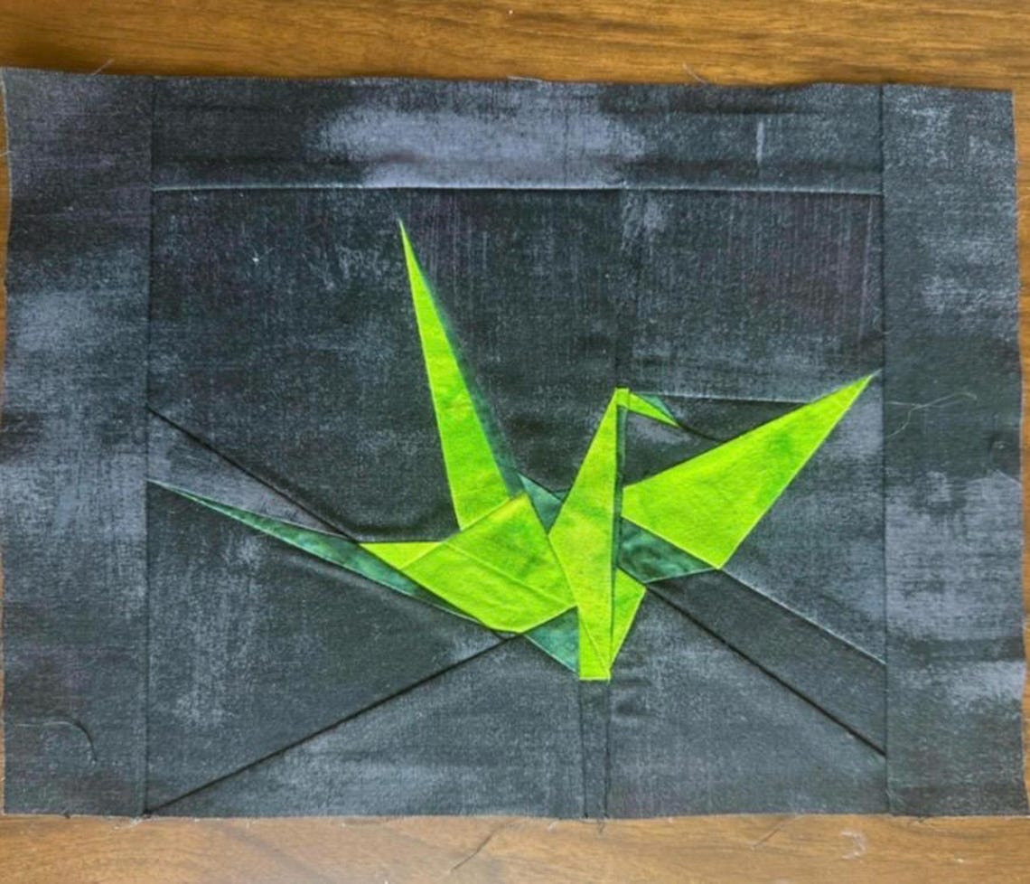 Origami Crane FPP Foundation Paper Piecing Quilting Project Block ...