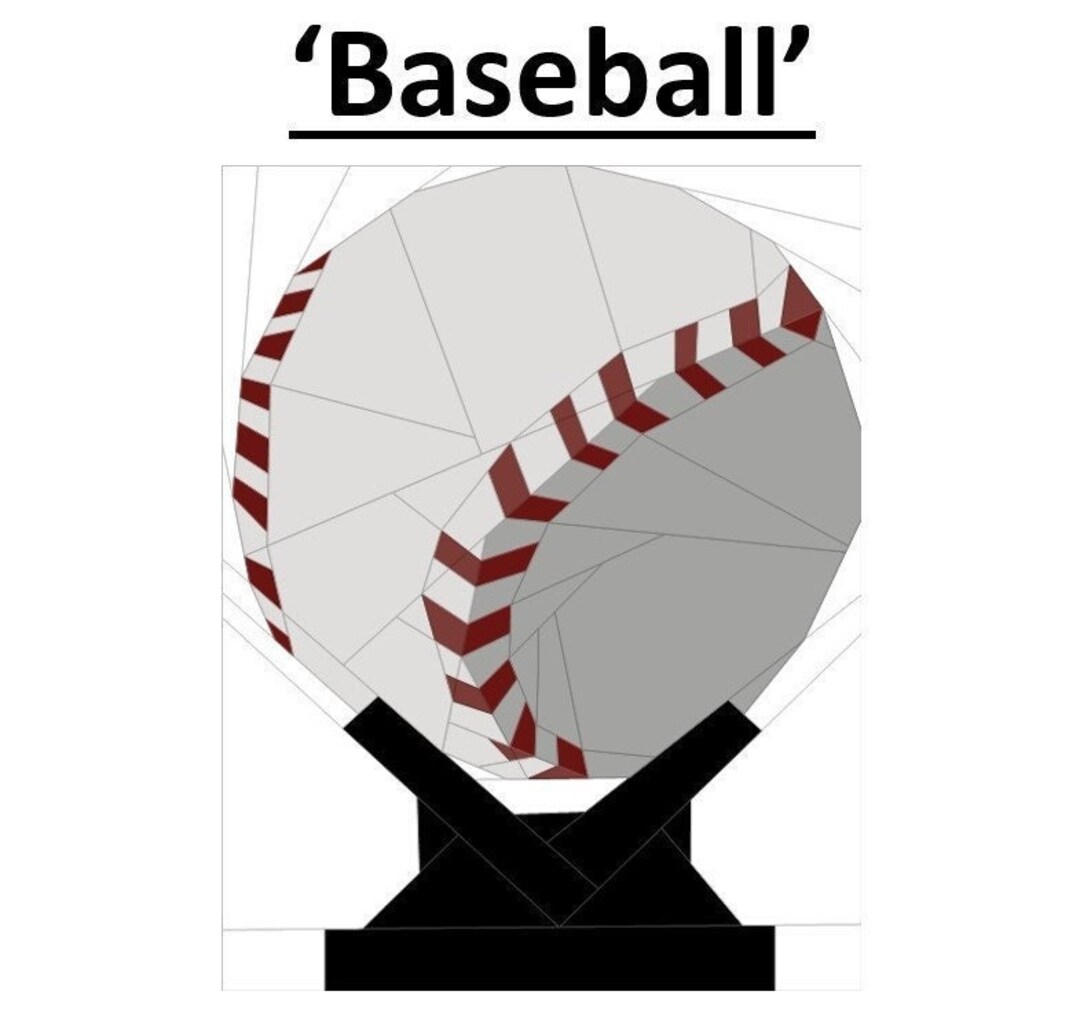Baseball FPP Quilting Block - Etsy