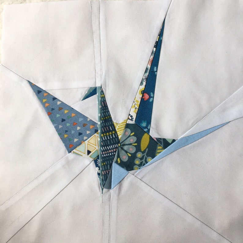 Origami Crane FPP Foundation Paper Piecing Quilting Project Block ...