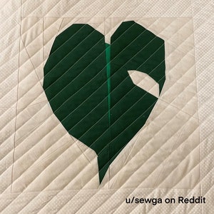 Monstera Leaves FPP Foundation Paper Piecing Quilting Block Patterns ...