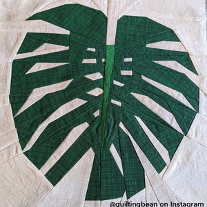 Monstera Leaves FPP Foundation Paper Piecing Quilting Block Patterns ...