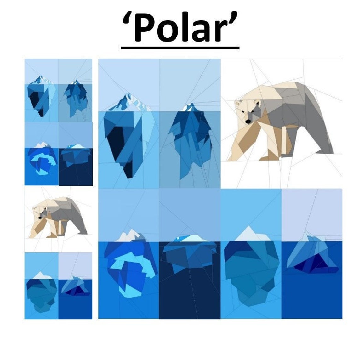 Artic FPP Pattern polar Bear and Icebergs - Etsy