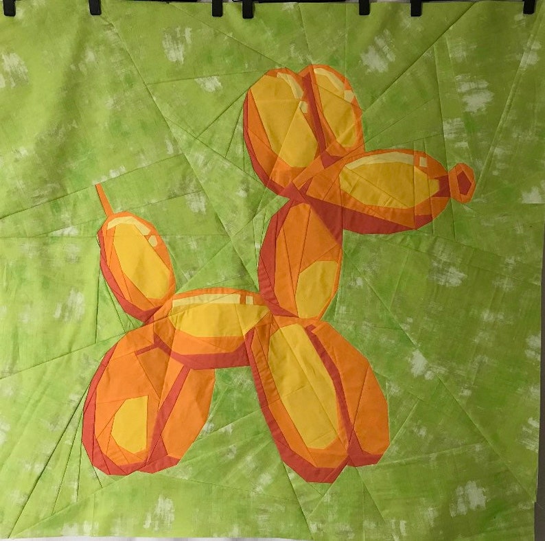 Balloon Dog FPP Foundation Paper Piecing Quilting Project - Etsy