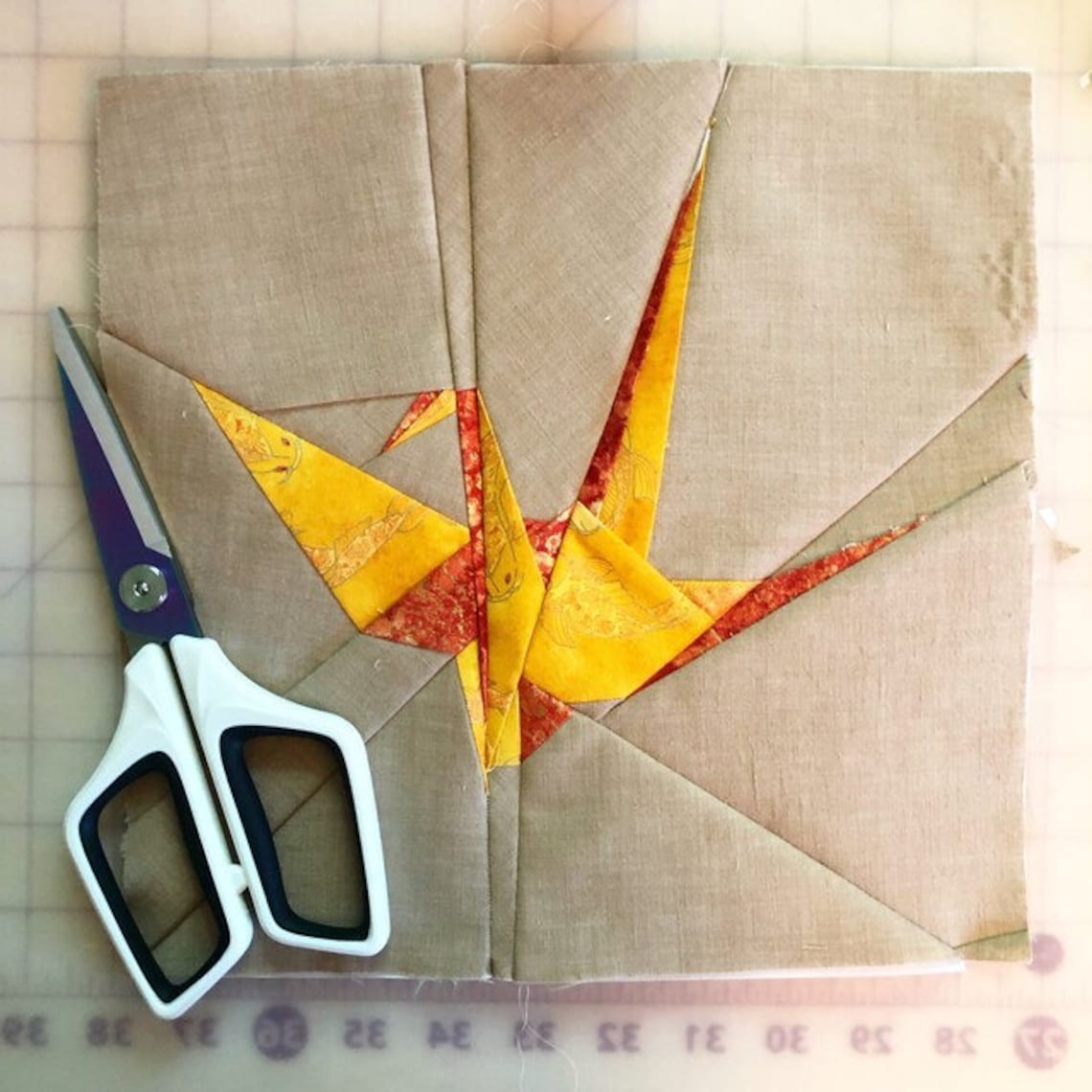 Origami Crane FPP Foundation Paper Piecing Quilting Project Block ...