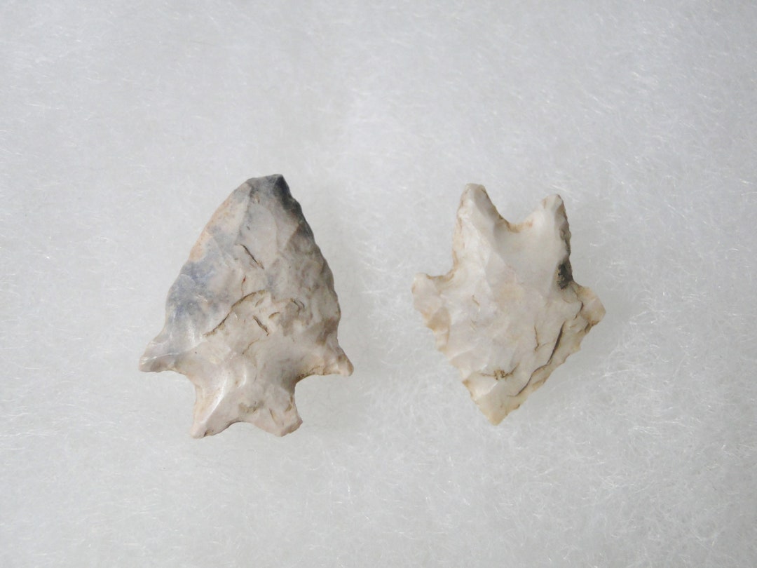 2 Authentic Bifurcated Indian Bird Points Arrowheads Artifacts - 5/8 ...
