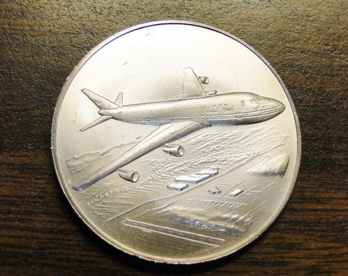 Silver Boeing 747 Medallion Coin First Flight 1969 - by Letcher Mint ...