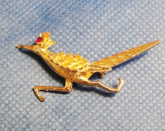 Gold Roadrunner Pin - Etsy