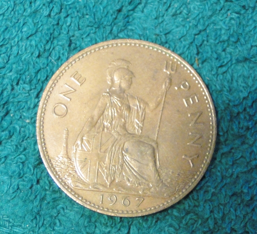 1967 Great Britain Penny - AU Original Luster - Nice Find - #1202 - Etsy