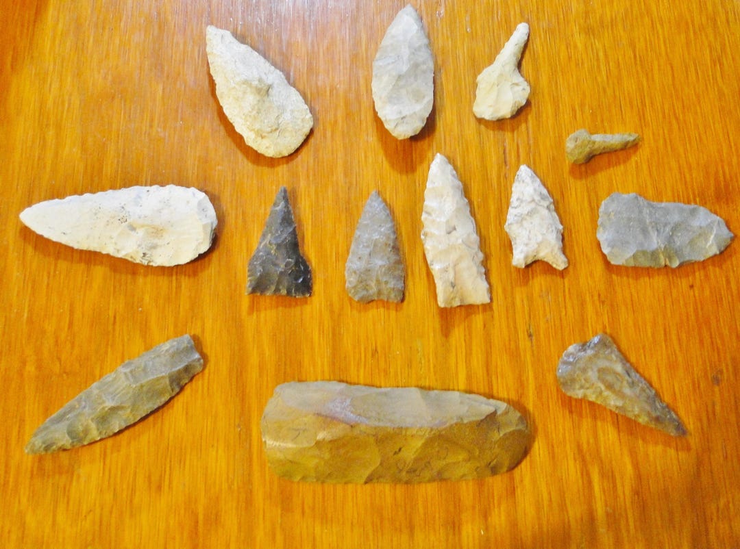 13 Authentic Paleo Indian Arrowheads Points Artifacts Collection Highly ...