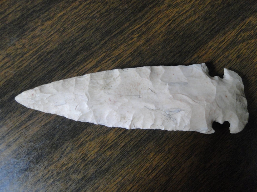 Authentic E Notch Dovetail Indian Arrowhead Point Spear Artifact 1 3/8 ...