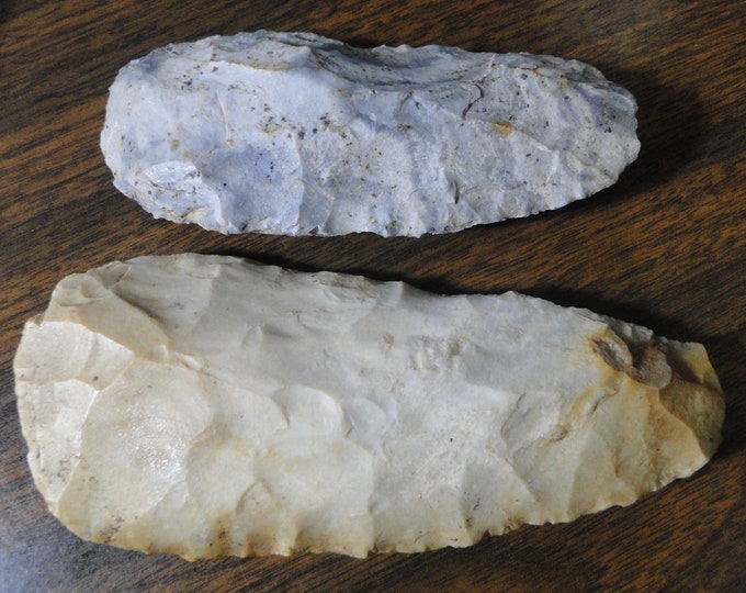 2 Authentic Indian Scrapers Adzes Arrowhead Point Spear Artifact - 4 1/ ...