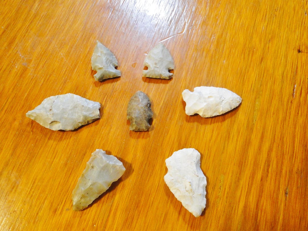 7 Authentic Indian Arrowheads Points Artifacts Collection - Highly ...