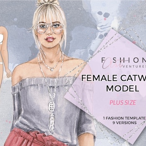 Plus Size Female Catwalk Model Printable | Fashion Template, Fashion ...