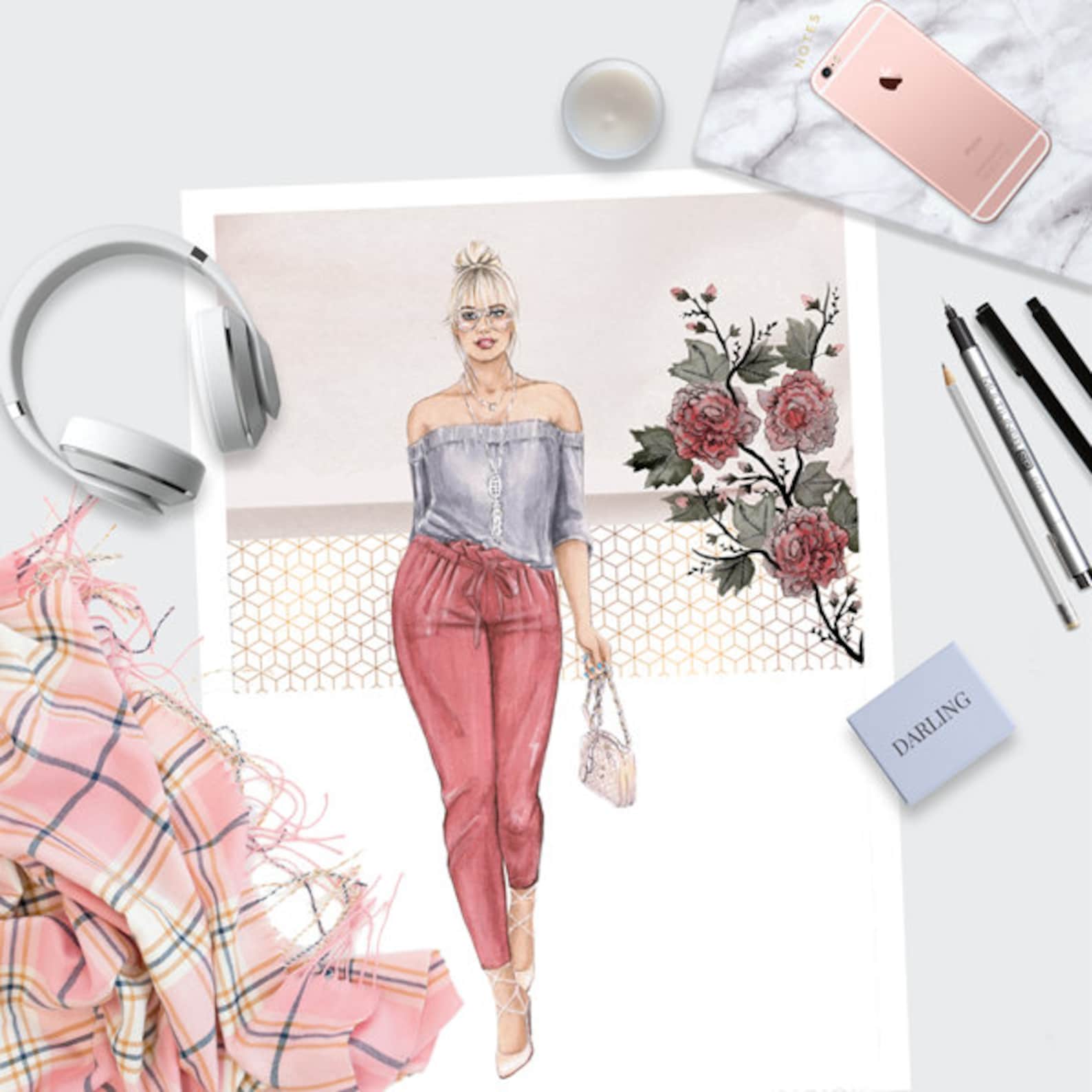 Plus Size Female Catwalk Model Printable | Fashion Template, Fashion ...