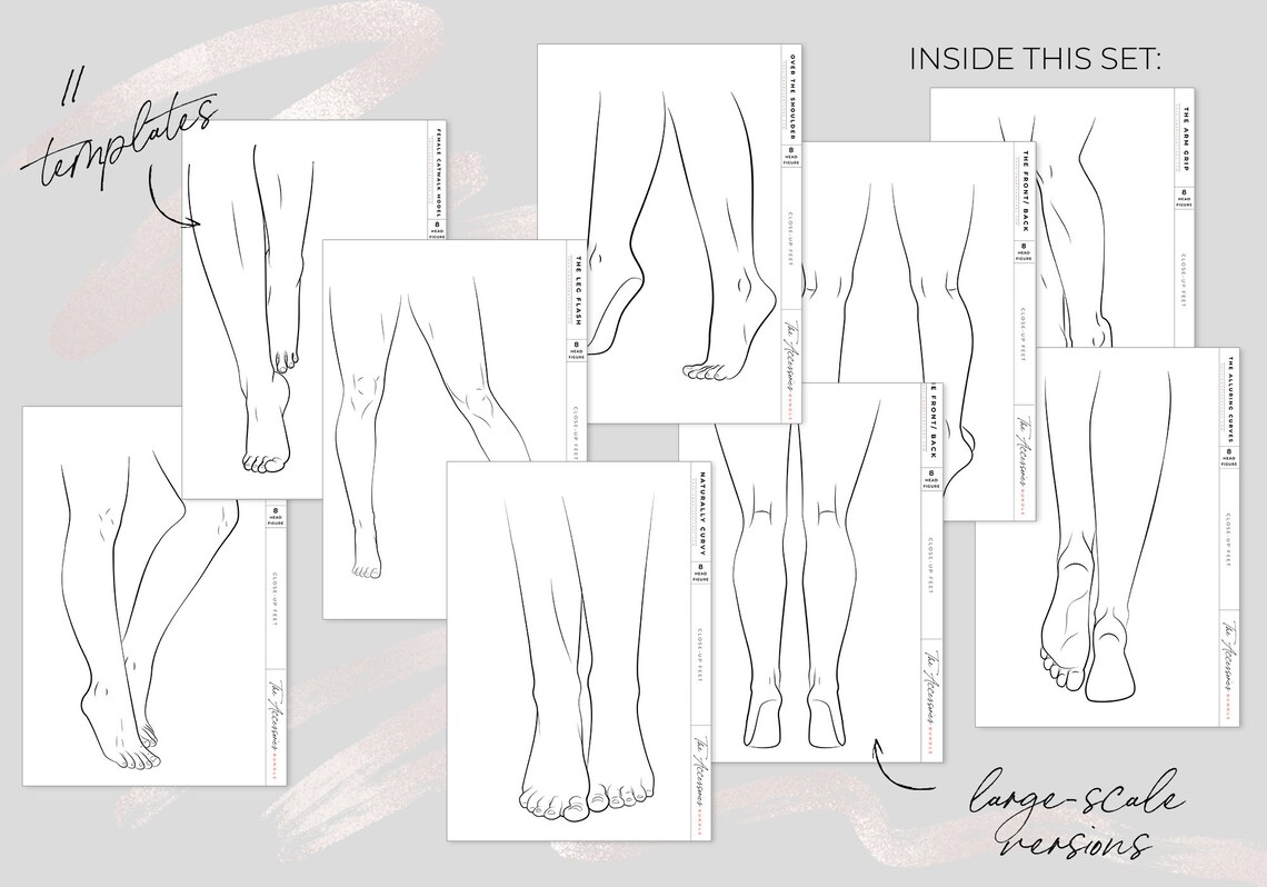 The Plus-size Female Legs and Feet Croquis- Curvy Fashion Template ...